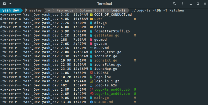 Modern Ls Command With Beautiful Icons And Git Integrations